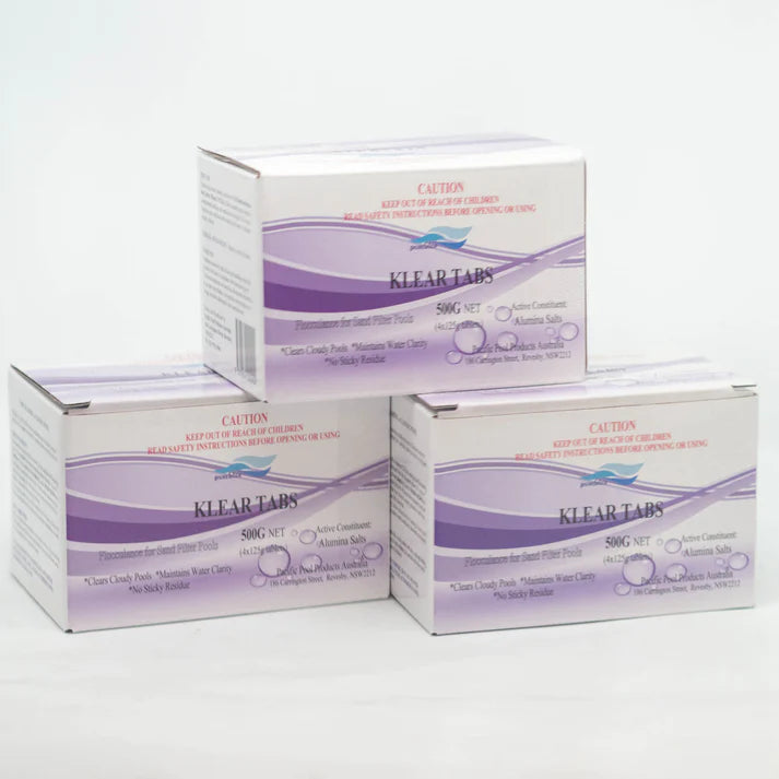 Klear Tab 500g - for cloudy pools (125g x 4) – Pool Shop Australia